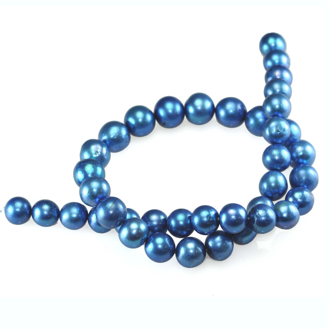 10-12 Mm Blue Large Nucleated Edison Round Genuine Freshwater Pearls - Etsy