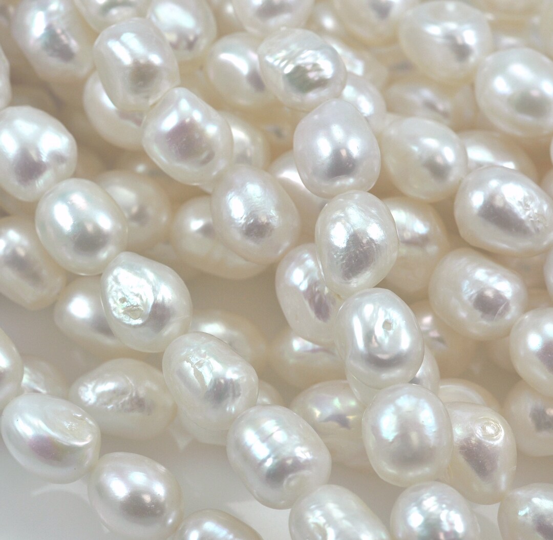 Natural Freshwater Loose Pearls Ivory White Oval Baroque for Jewellery ...