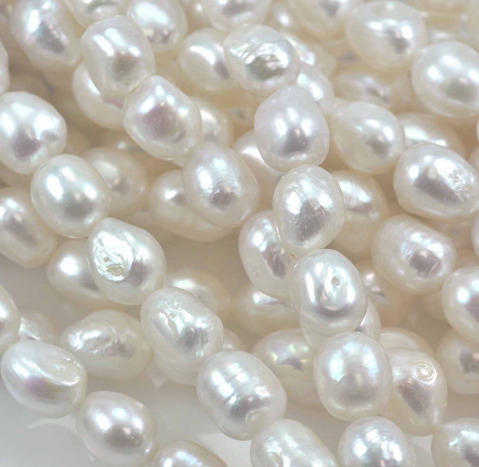 Natural Freshwater Loose Pearls Ivory White Oval Baroque for Jewellery ...