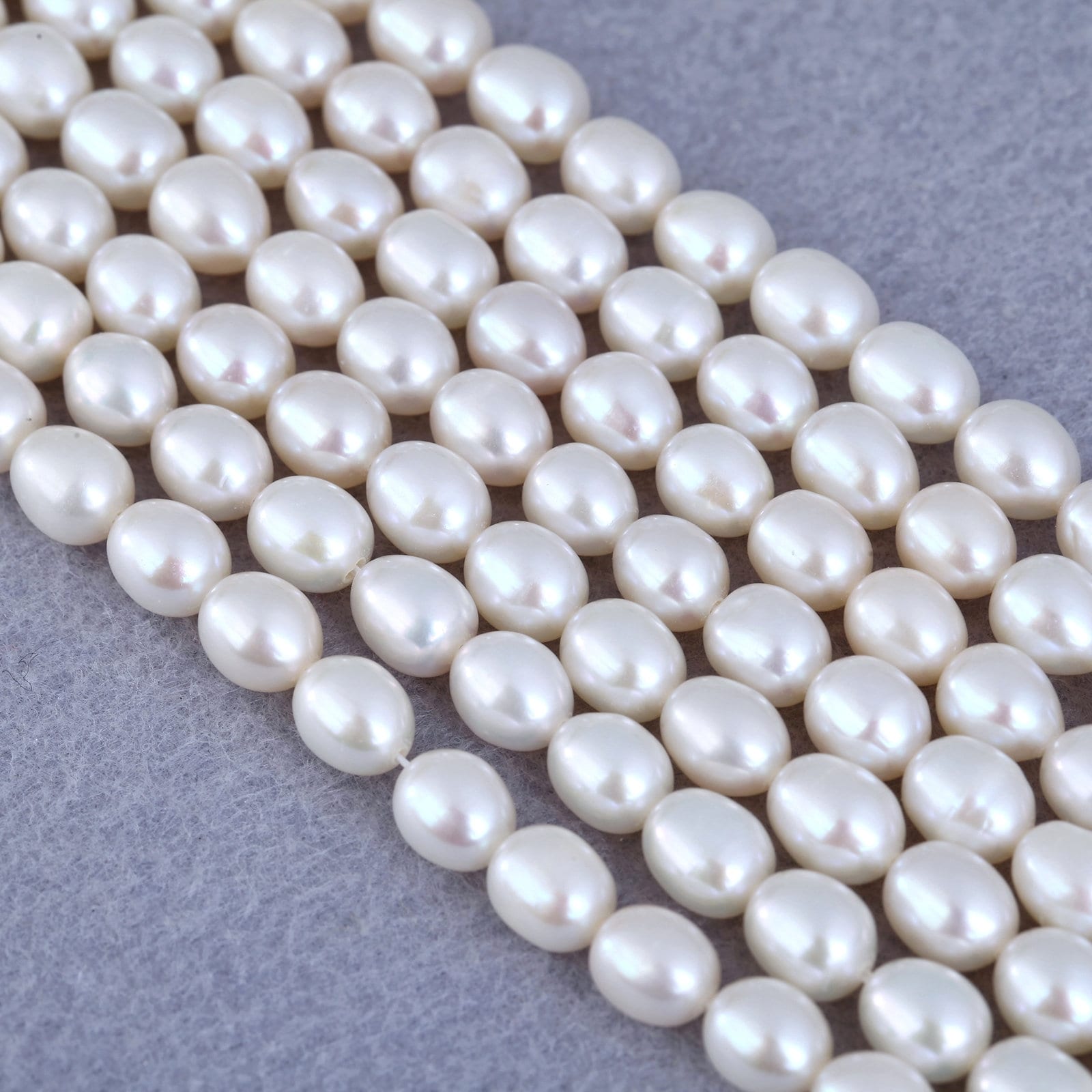 Ivory White Rice Oval Teardrop Freshwater Pearls Beads AA for Jewellery ...