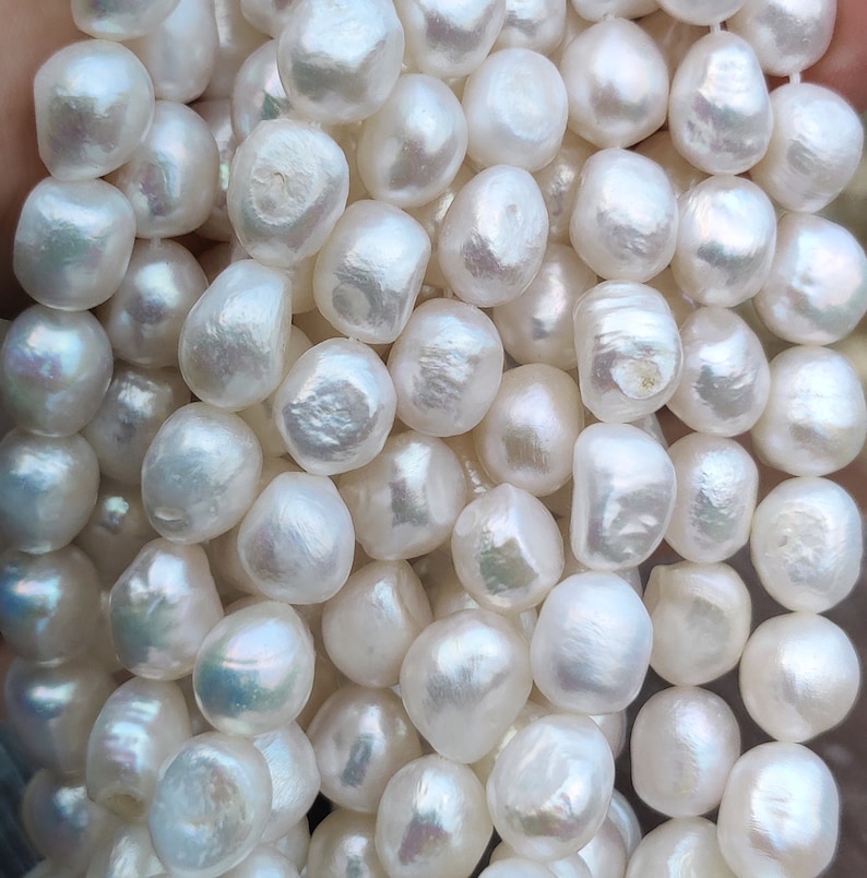 Natural Freshwater Loose Pearls Ivory White Oval Baroque for Jewellery ...