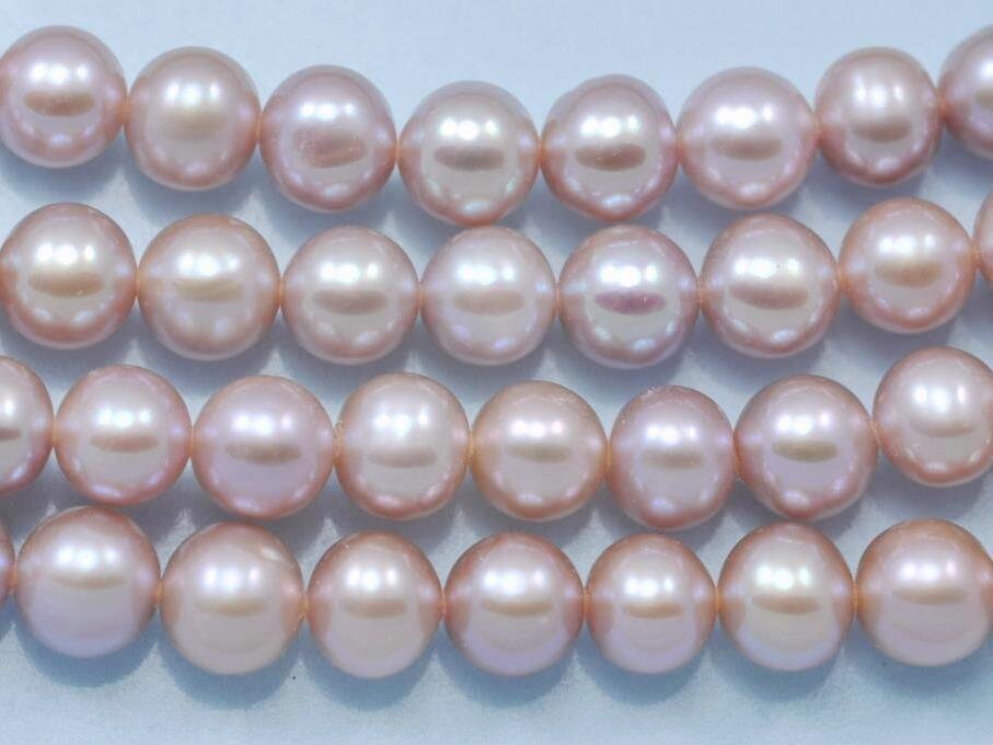 Natural Pearls Oyster Peach Mauve Dusty Pink Near Round | Etsy