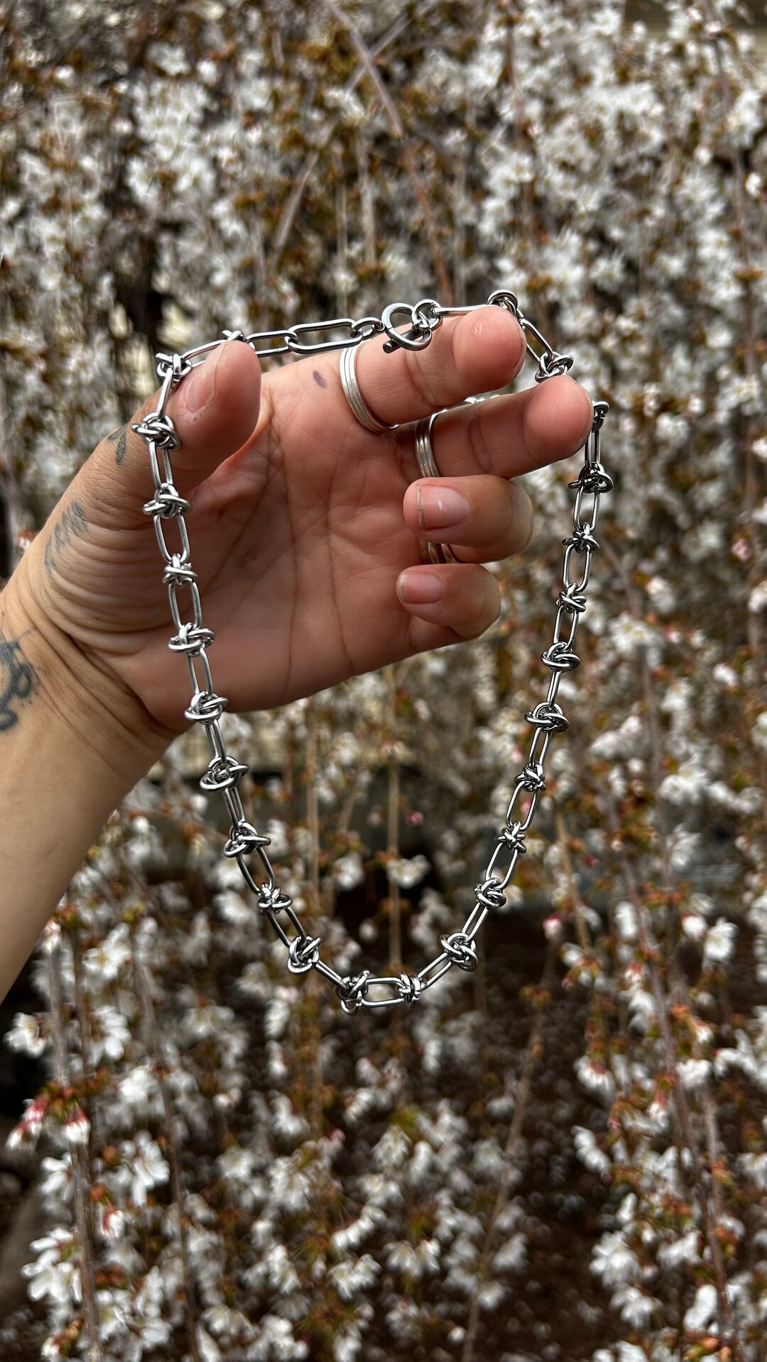 Barb Wire Chain Necklace - Etsy