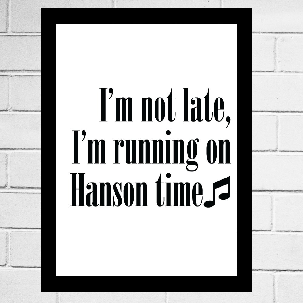 Wall Art Running on Hanson Time, Hanson, Fanson, Fanart, Fandom, Art ...