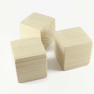 Set of 5 Big Wooden Blocks | 2,7" | 7 Cm | 70mm Blocks | 60x60 Blocks ...