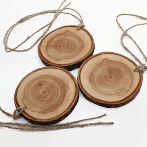 Set of 5 Cherry Tag Slices | 2,4 -3,2" | Wooden Tags | Wooden Slice ...
