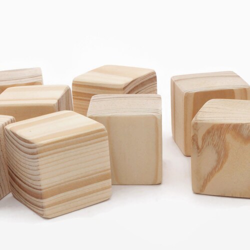 Set of 10 Pine Wooden Blocks 1 1/2 Inch 4 Cm Unfinished - Etsy