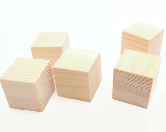 Set of 10 Pine Wooden Blocks 1 1/2 Inch 4 Cm Unfinished | Etsy