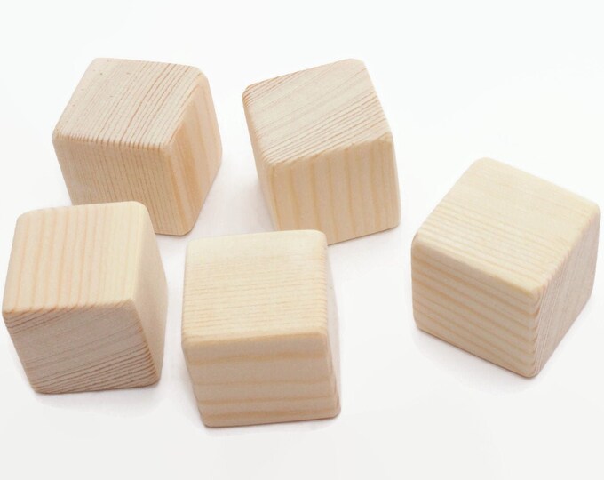 20 Wooden Blocks in Box, Wooden Cubes, Kids Block Toy, Building Blocks ...