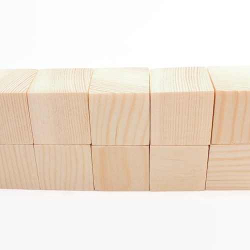 Set of 10 Pine Wooden Blocks 1 1/2 Inch 4 Cm Unfinished - Etsy