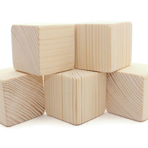 Set of 5 Wooden Blocks 2 5 Cm 2 Inch Blocks - Etsy