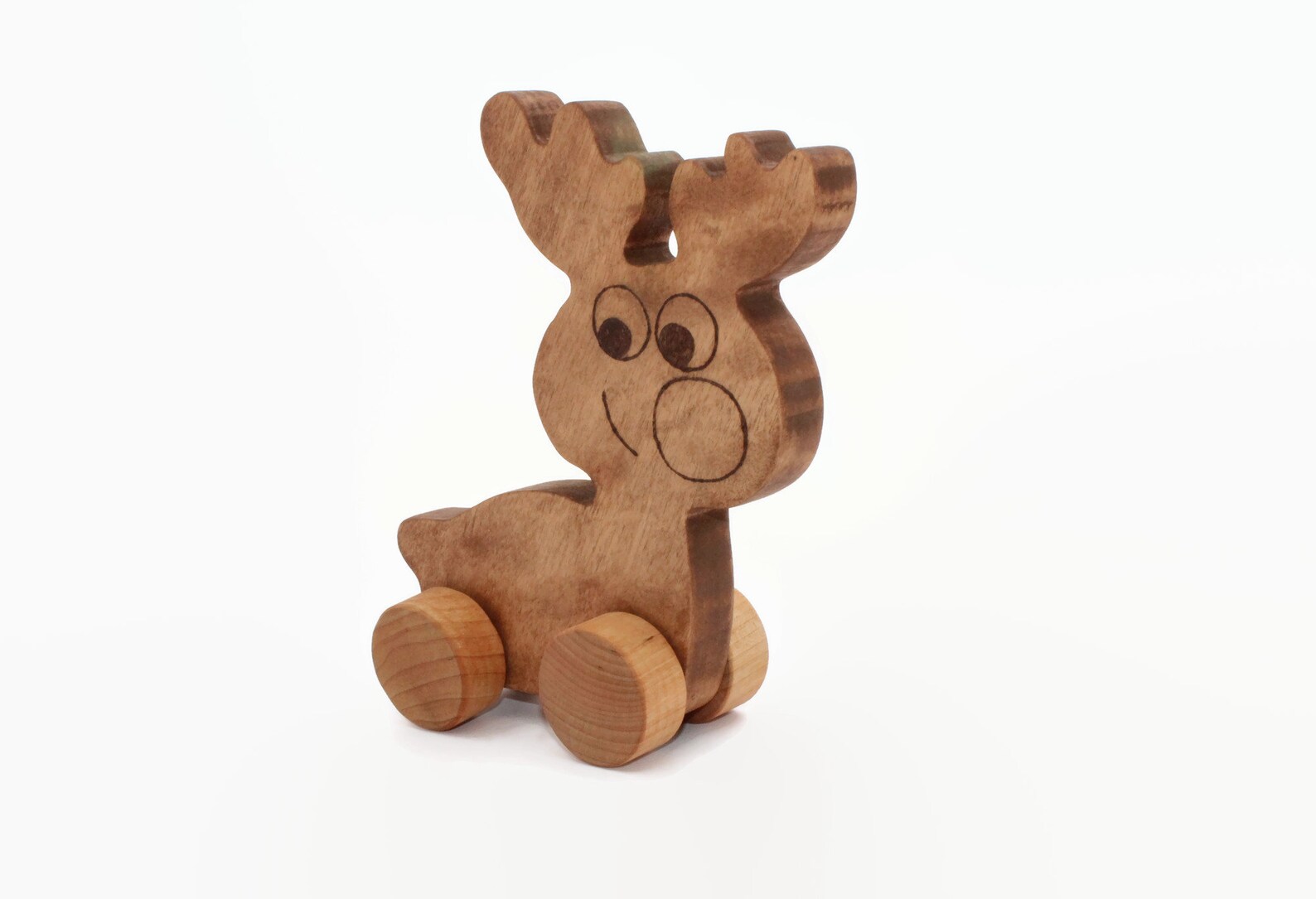 Wooden Reindeer Toys | Toys on Wheels | Christmas Wooden Toy ...