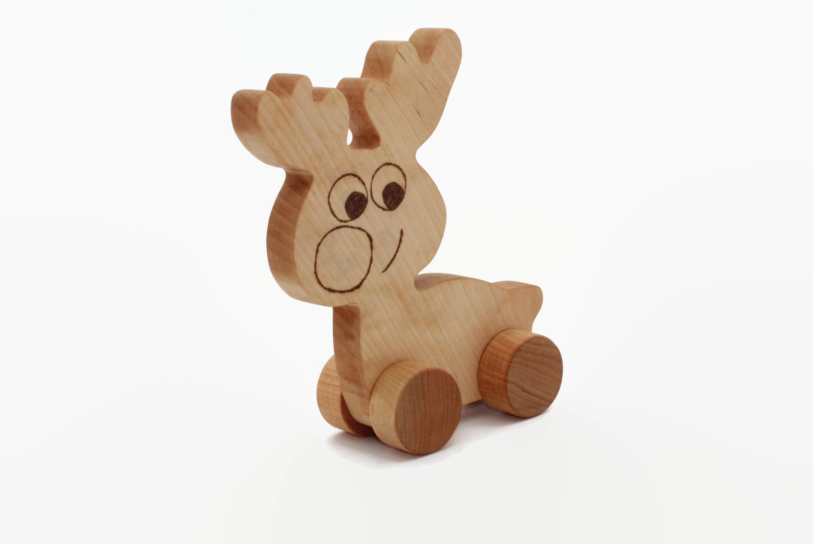 Wooden Reindeer Toys | Toys on Wheels | Christmas Wooden Toy ...