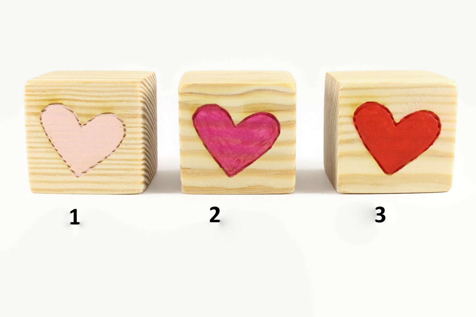 Valentine's day blocks. heart valentines day blocks. | Etsy