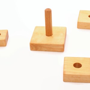 Wooden Pyramid | Square Stacking Toy | Natural | Learning Toy ...