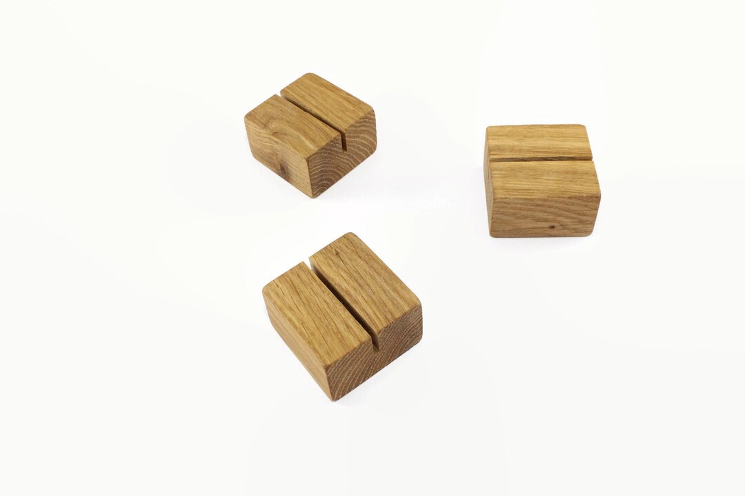 Set of 15 Wooden Card Holders | Table Number Holder | Oak Table Decors ...