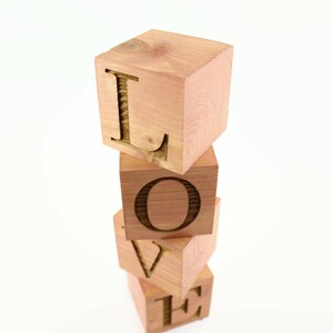 Personalized Wood Blocks. 2 Inch Cubes. Wooden Letter Blocks. Rustic ...