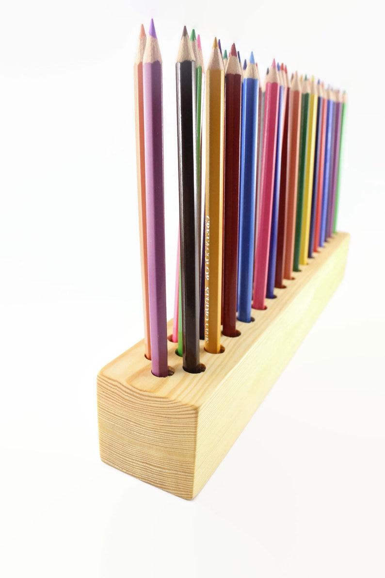 Large Wooden Pencil Holder Big Pencil Holder Desk Decor - Etsy