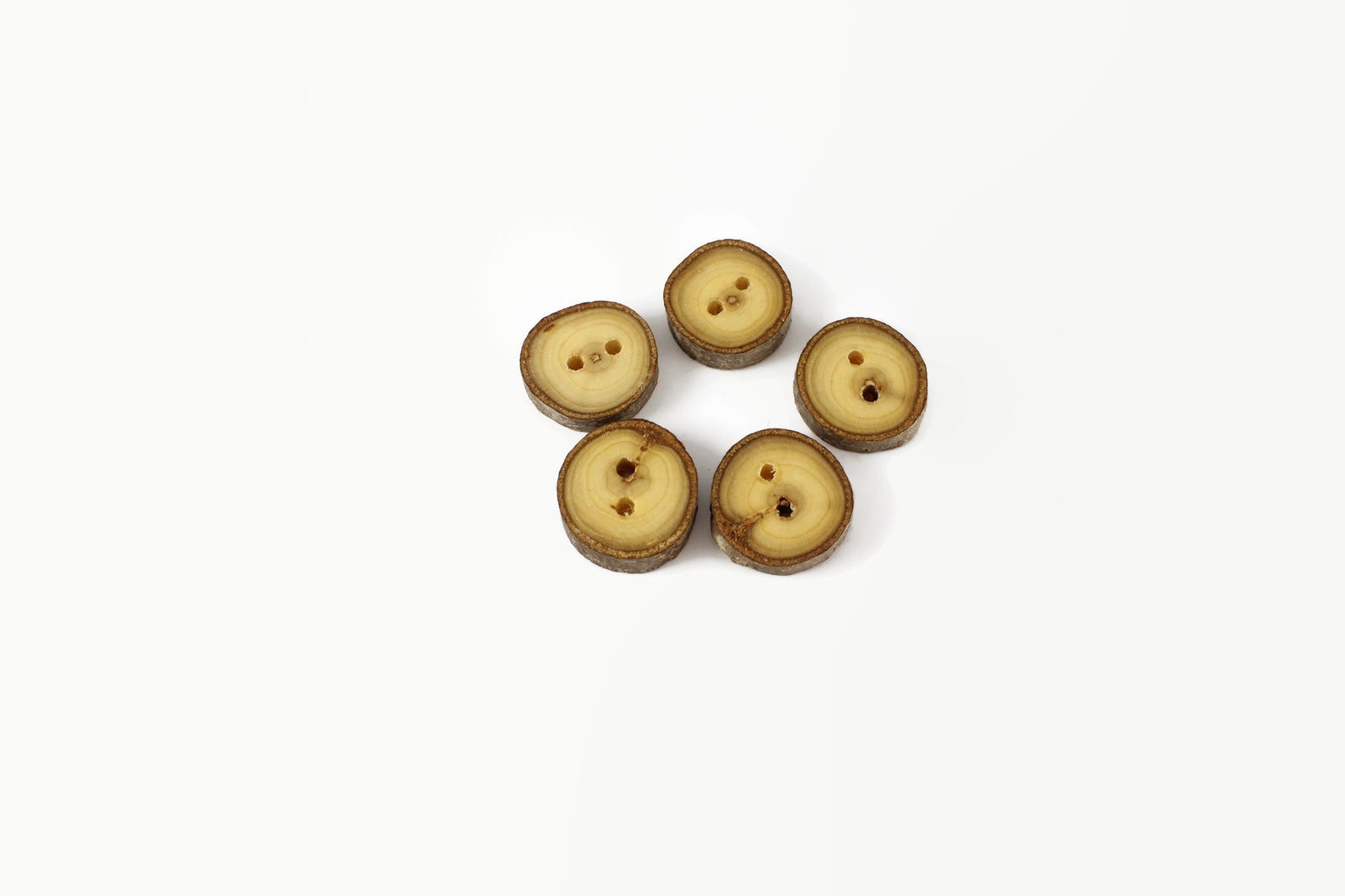 Set of 10 Spruce Wood Buttons. Pine Wood Buttons. Rustic Wooden Buttons ...