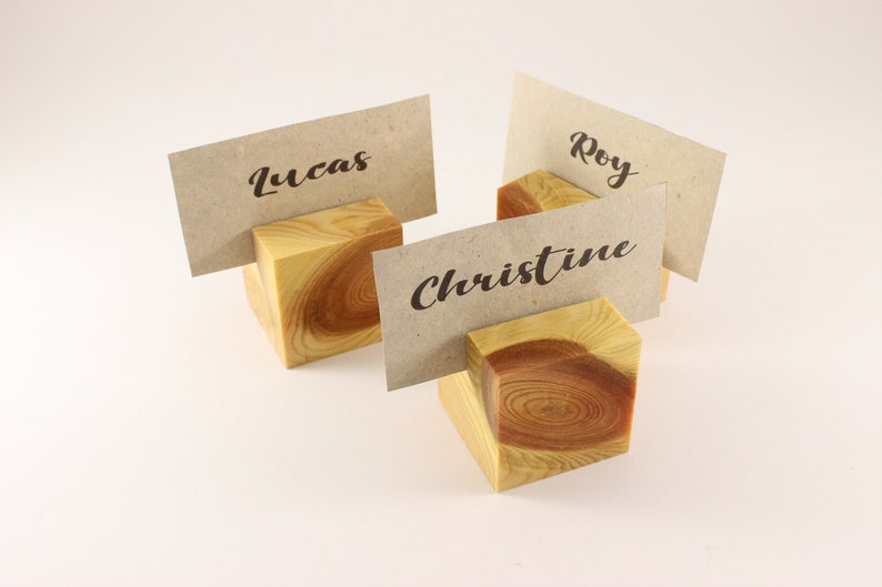 Set of 10 wooden card holders Table number holder Wedding | Etsy