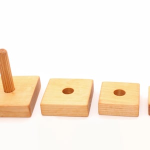 Wooden Pyramid | Square Stacking Toy | Natural | Learning Toy ...