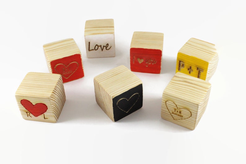Wooden Love Blocks. Personalized Valentines Day Blocks. Love Wood ...