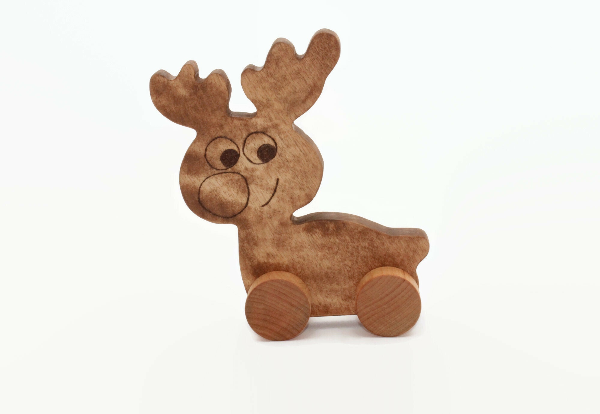 Wooden Reindeer Toys | Toys on Wheels | Christmas Wooden Toy ...