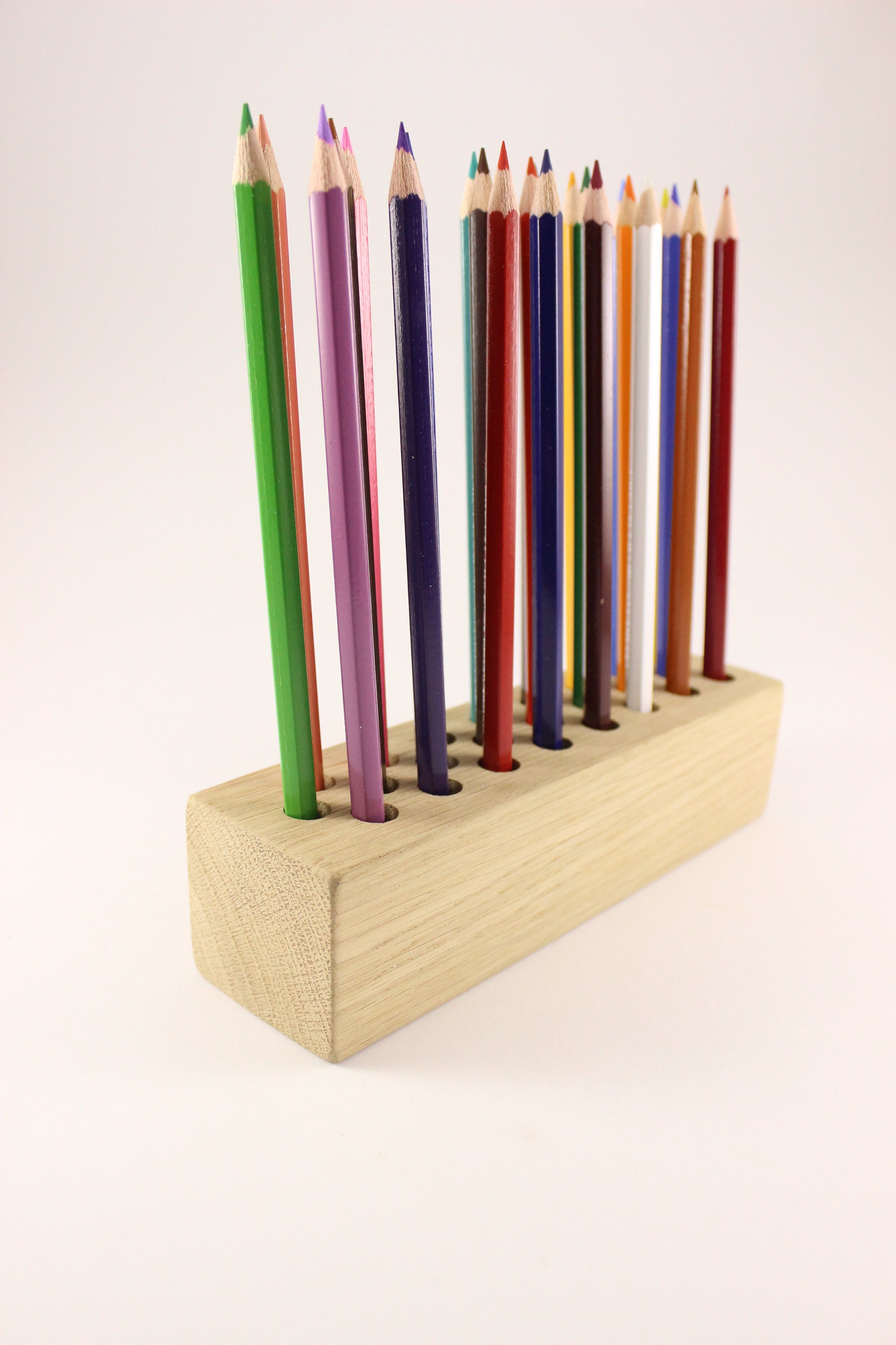 Personalized oak wooden pencil holder Pen holder | Etsy