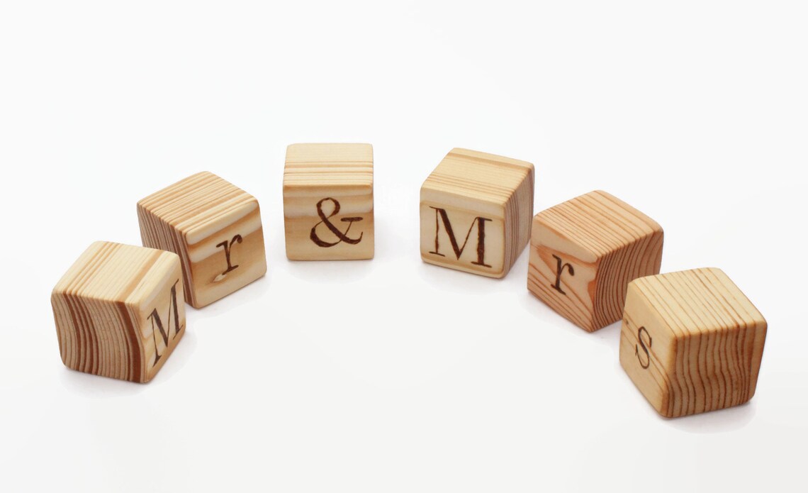 Personalized Wooden Blocks | 1,5 Inch | Mr | Mrs | Letter Blocks | Hand ...