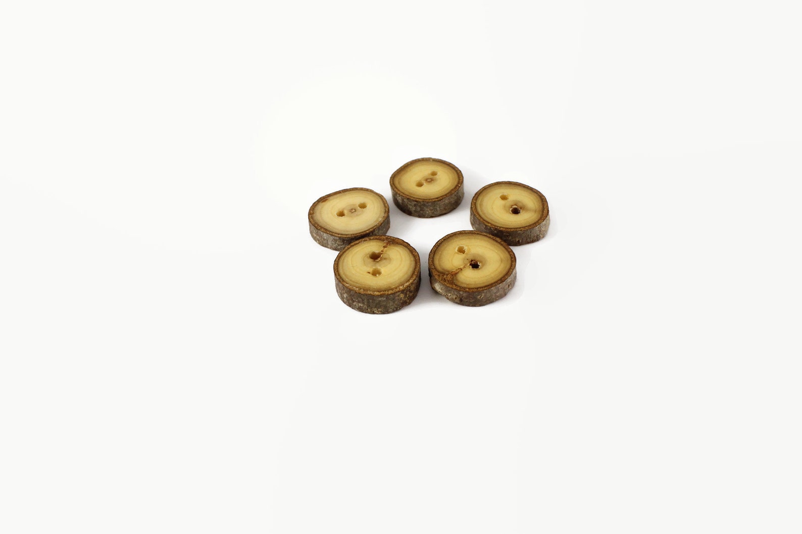 Set of 10 Spruce Wood Buttons. Pine Wood Buttons. Rustic Wooden Buttons ...