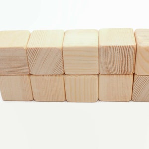 Set of 30, 40, 50 1 Inch Pine Wooden Blocks |1" | Unfinished Blocks ...
