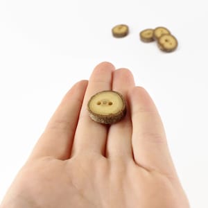 Set of 10 Spruce Wood Buttons. Pine Wood Buttons. Rustic Wooden Buttons ...