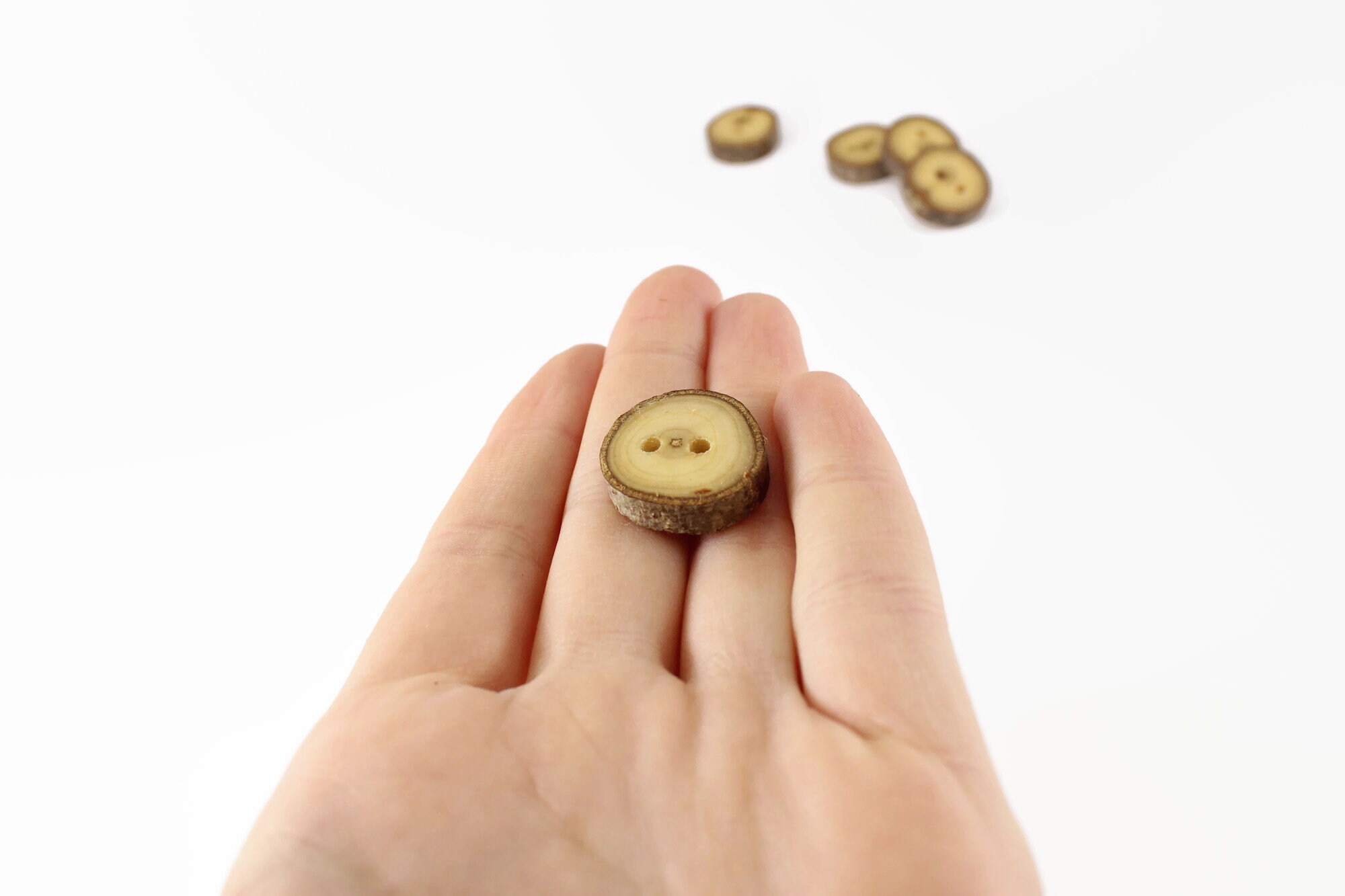 Set of 10 Spruce Wood Buttons. Pine Wood Buttons. Rustic Wooden Buttons ...