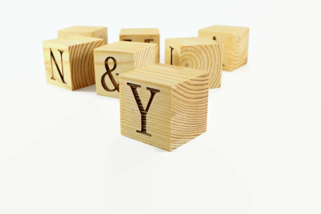 Personalized Wood Blocks. 1,5 Inch Cubes. Wooden Letter Blocks ...