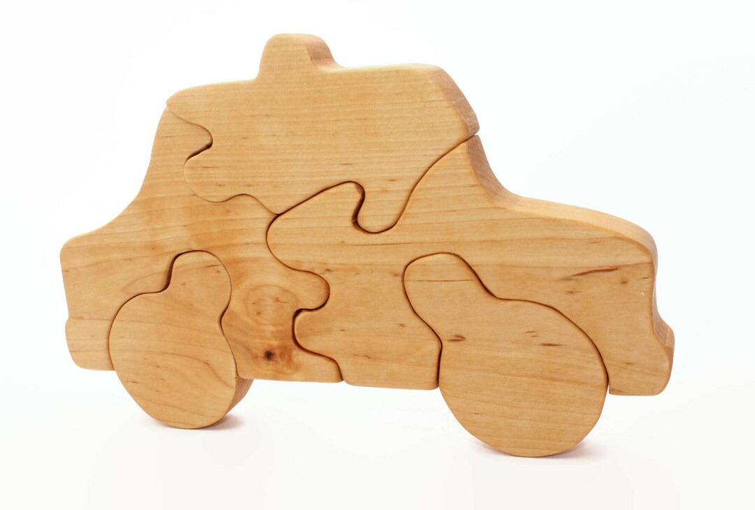 Wooden Car Puzzle | 9,3 X 5,7 in | Police Car | Wood Toy | Childrens ...