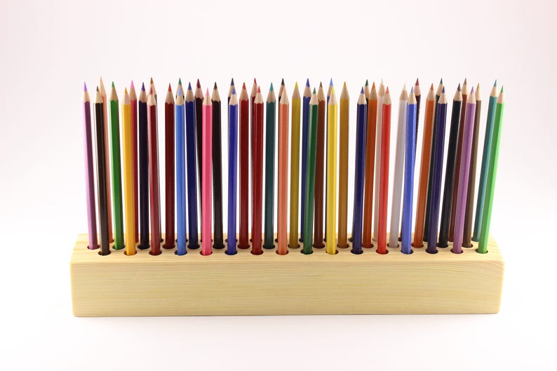 Large wooden pencil holder Big pencil holder Desk decor | Etsy