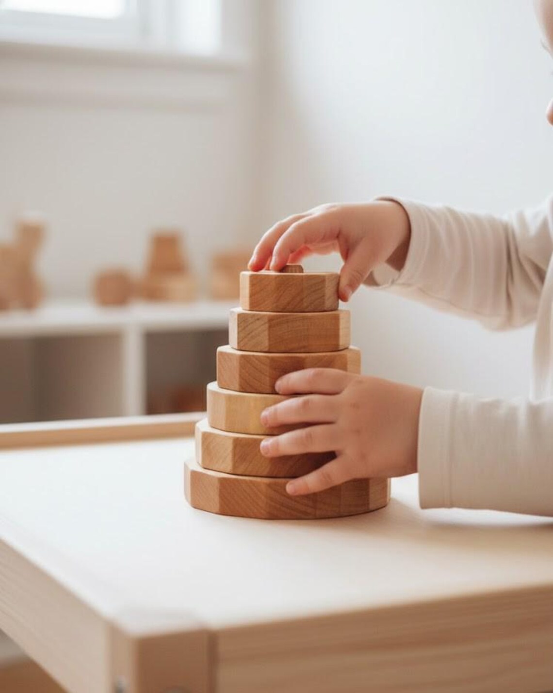 Wooden Pyramid | Round Stacking Toy | Learning Toy | Montessori Toys ...