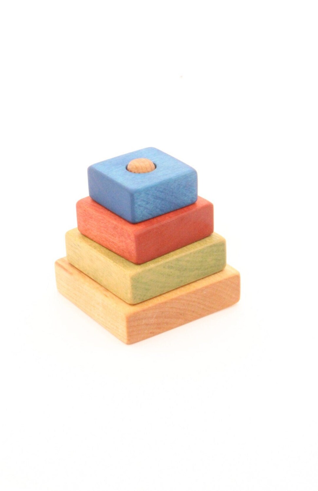 Wooden Pyramid | Square Stacking Toy | Colourful | Learning Toy ...