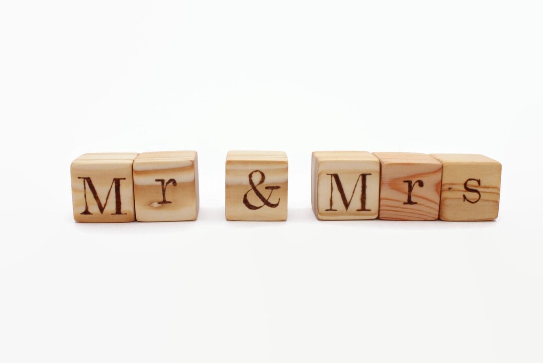 Personalized Wooden Blocks | 1,5 Inch | Mr | Mrs | Letter Blocks | Hand ...