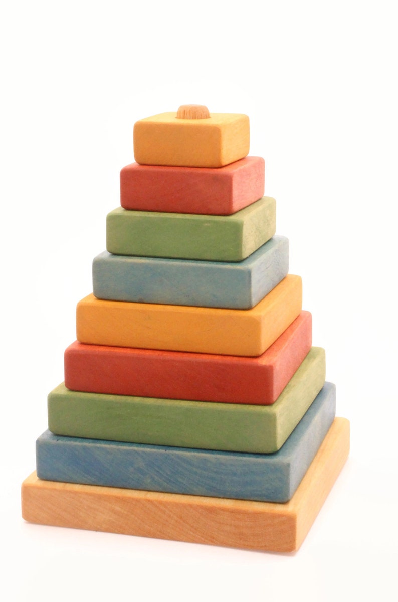 Wooden pyramid BIG SIZE 17cm/67 in Stacking toy | Etsy