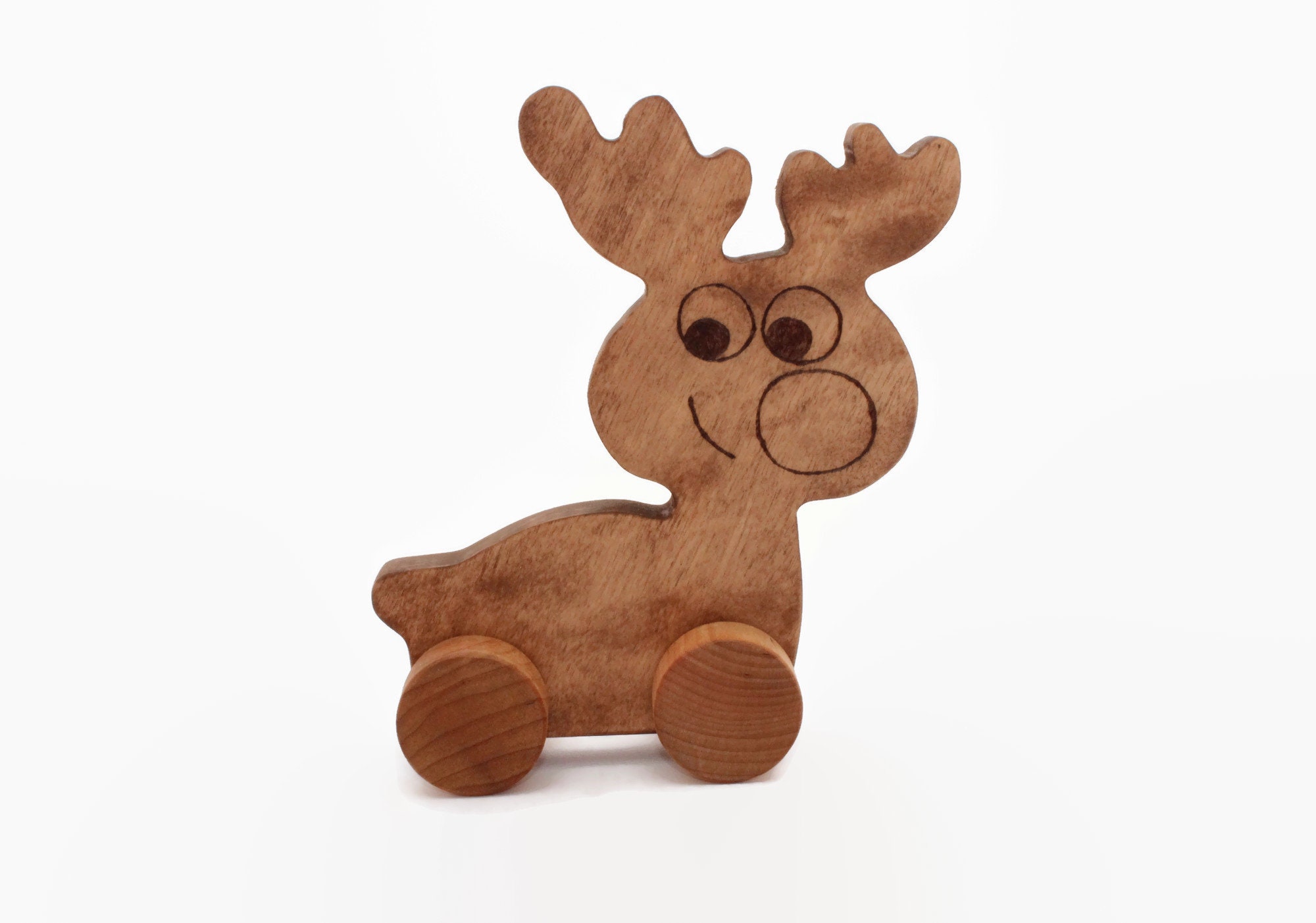 Wooden Reindeer Toys | Toys on Wheels | Christmas Wooden Toy ...