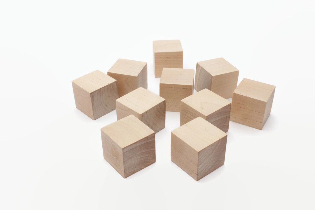 Set of 50 Birch Wooden Blocks | 1.6 " | 4cm | Natural Wooden Blocks ...
