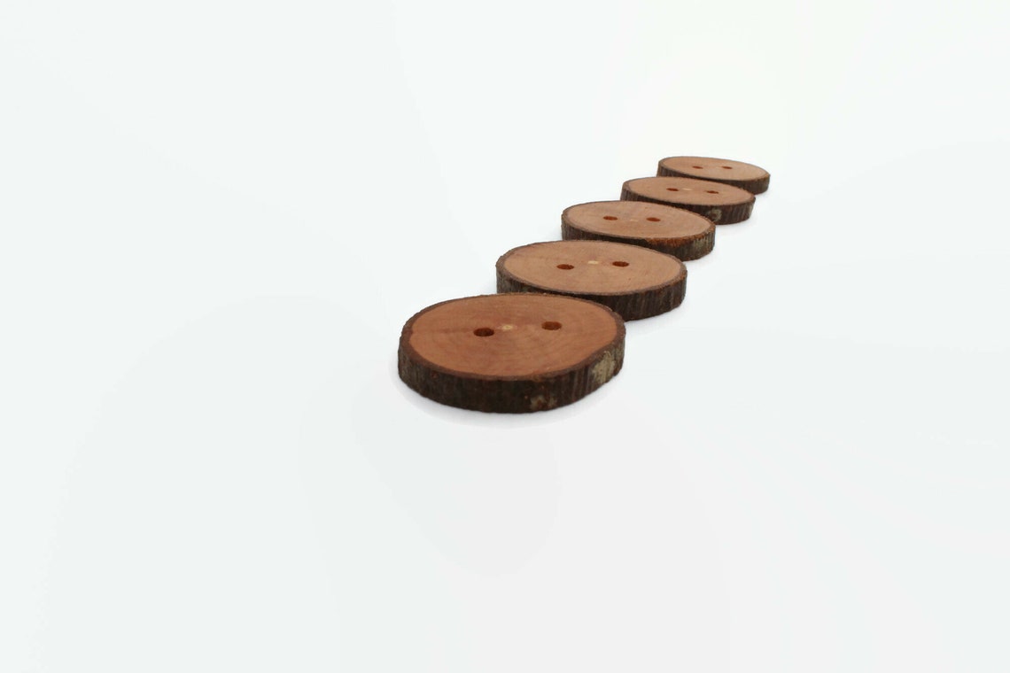 Set of 5 Apple Wooden Buttons 1 1.4 Wood Buttons | Etsy
