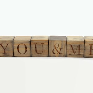 Personalized Wood Blocks. 1,5 Inch Cubes. Hand Burned Letters. Wooden ...