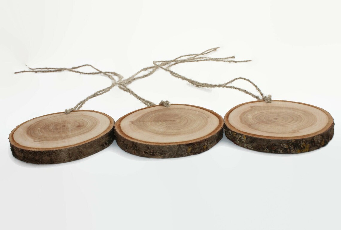 Set of 5 Cherry Tag Slices | 2,4 -3,2" | Wooden Tags | Wooden Slice ...