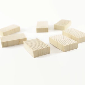 Set of 10 20 30 40 50 4 X 2,5cm Wooden Rectangles | 1,6" X 1" | 4 X 2,5 ...