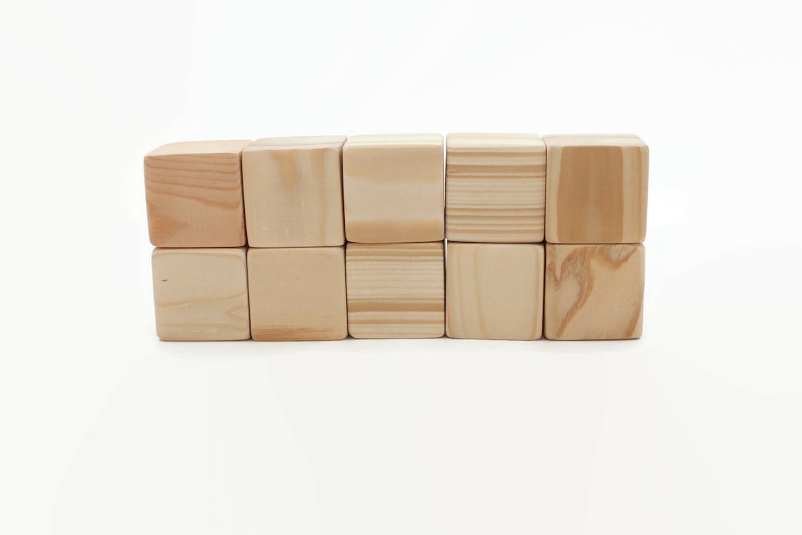 Set of 10 Pine Wooden Blocks 1 1/2 Inch 4 Cm Unfinished | Etsy