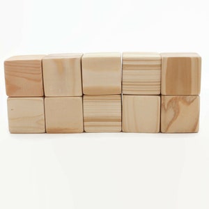 Set of 10 Pine Wooden Blocks | 1 1/2 Inch | 4 Cm | Unfinished Wood ...