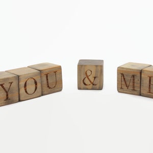 Personalized Wood Blocks. 1,5 Inch Cubes. Hand Burned Letters. Wooden ...