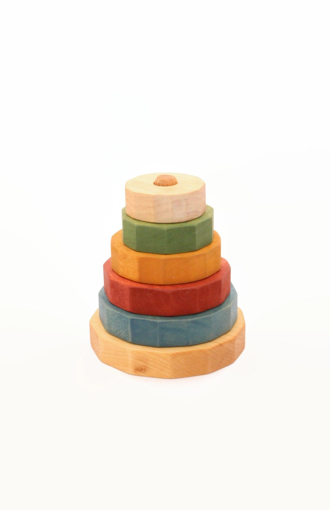 Wooden Pyramid | Round Stacking Toy | Colourful | Coloured | Learning ...